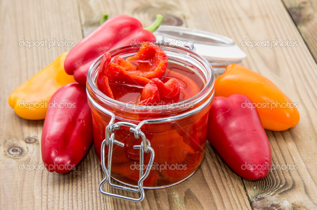 Pickled Paprikas in a glass Stock Photo by ©HandmadePicture 12786080