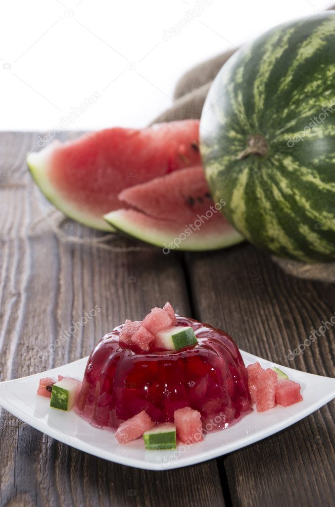 Watermelon Jello isolated on white Stock Photo by ©HandmadePicture 22368505
