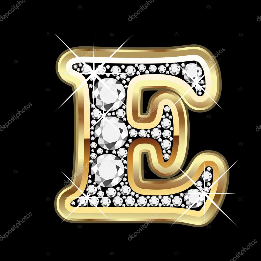 e goud en diamanten bling — Stockvector © Glopphy #12382591