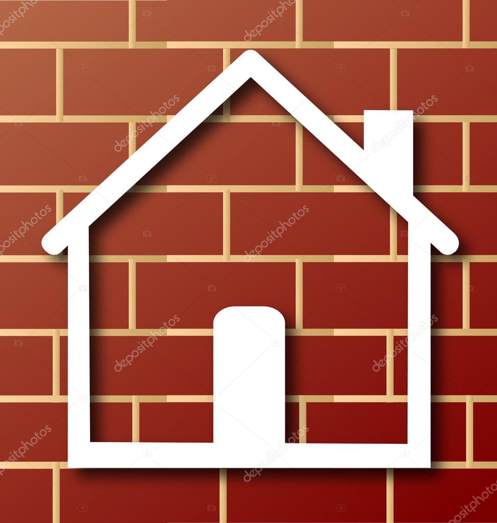 House icon with wall background vector Stock Vector Image by ©Glopphy ...