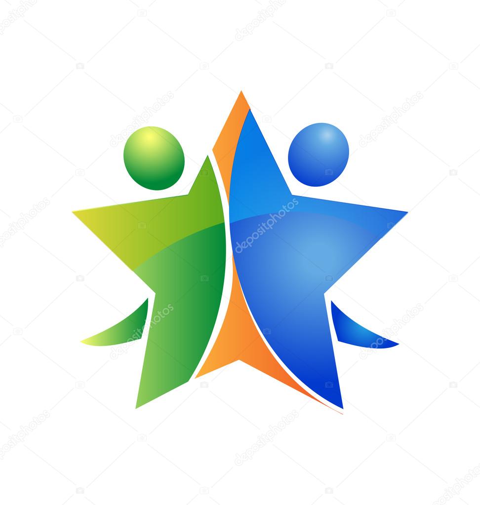 Happy teamwork logo Stock Vector by ©Glopphy 20247417