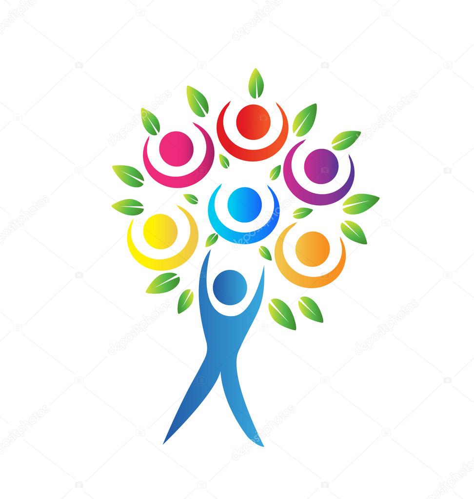 Tree men with leaves logo — Stock Vector © Glopphy #23185014