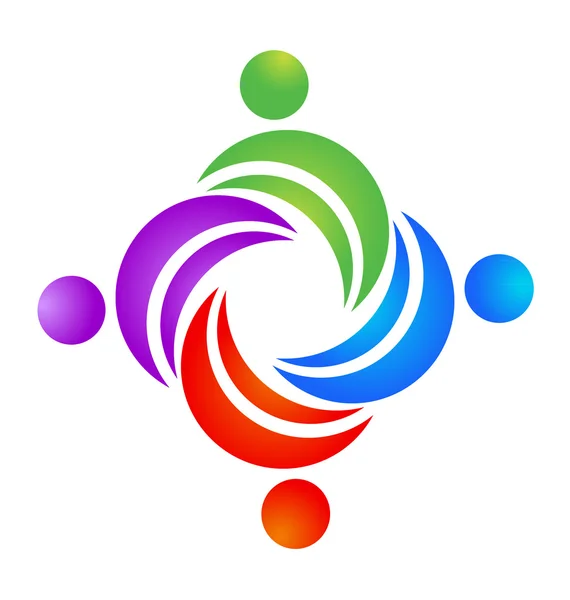 Teamwork business around circle logo vector Stock Vector Image by ...