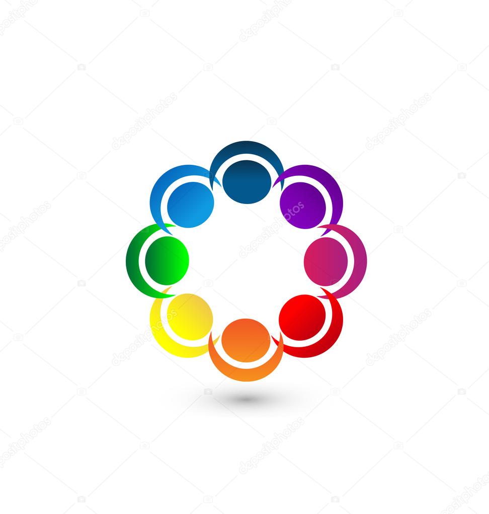 Teamwork people around logo app vector Stock Vector Image by ©Glopphy ...