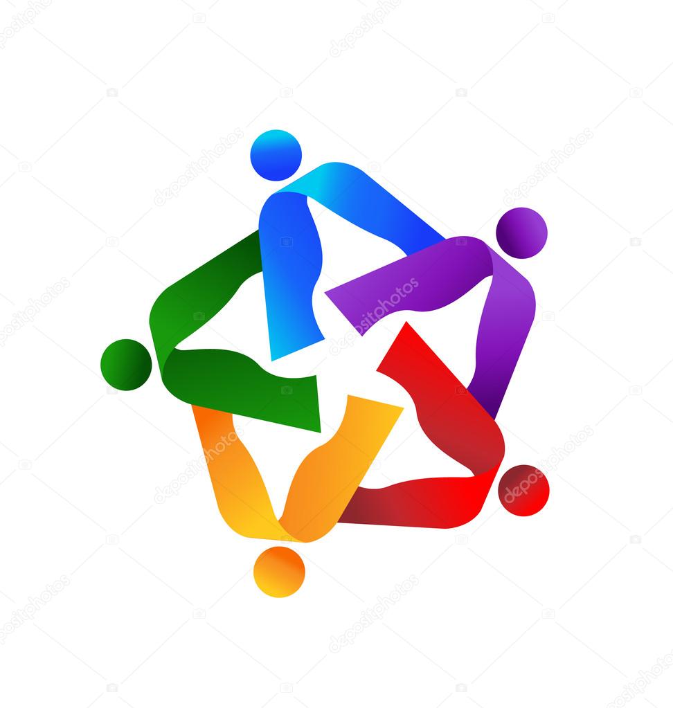 Teamwork colorful people logo vector Stock Vector Image by ©Glopphy ...