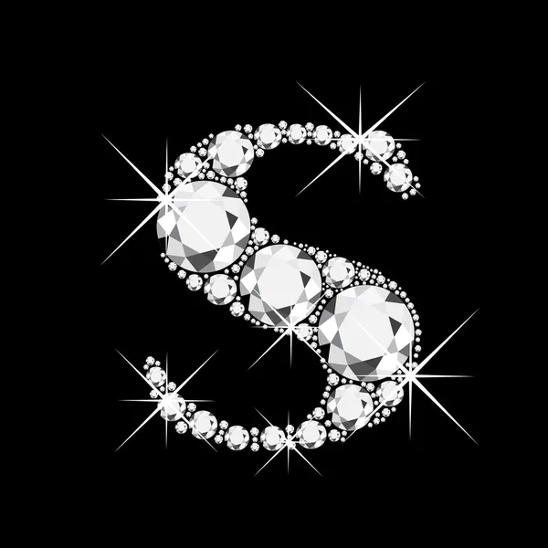 Letter C with diamonds bling bling — Stock Vector © Glopphy #34109505