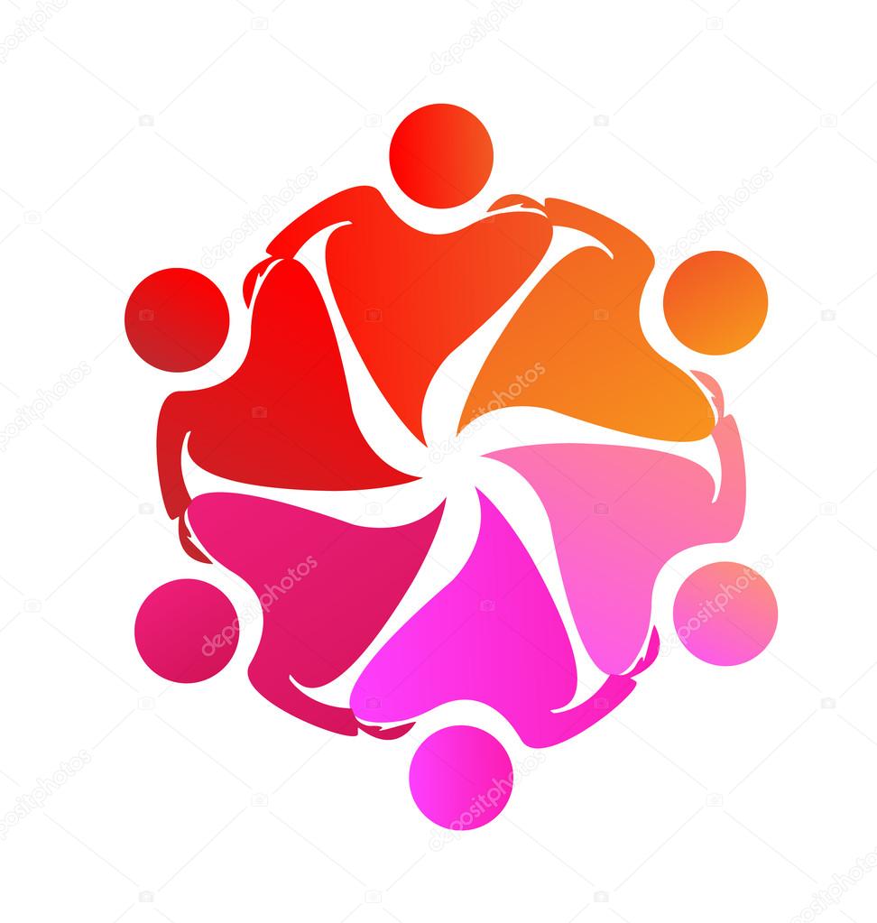 Teamwork hug heart people logo vector Stock Vector Image by ©Glopphy ...