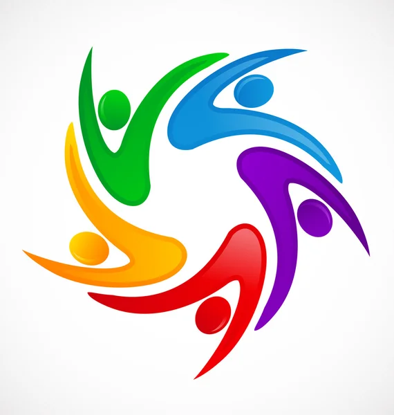 Teamwork rainbow logo vector stock Stock Vector Image by ©Glopphy #10475443