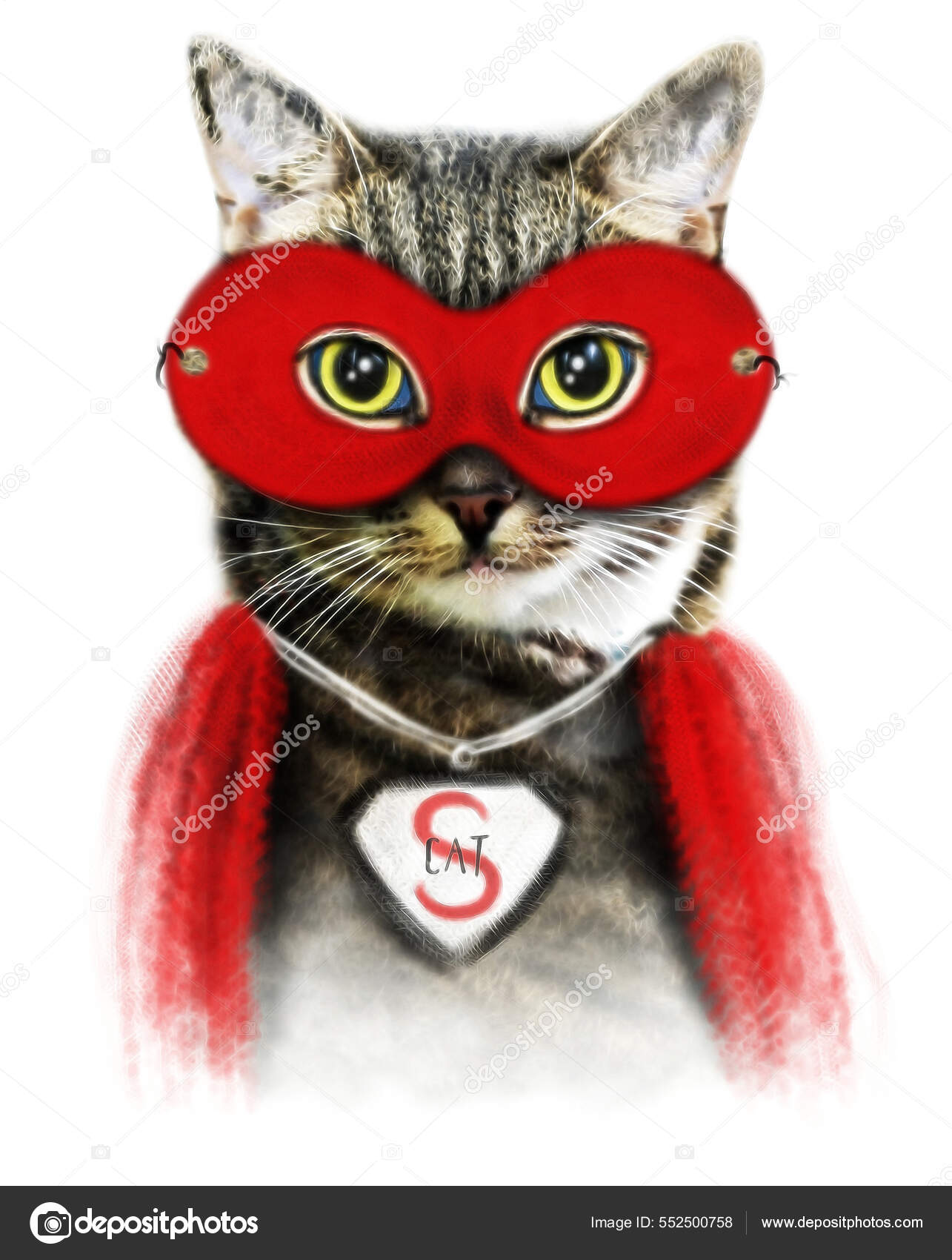 Cat Superhero Mask White Background Stock Photo by ©StudioLondon 552500758