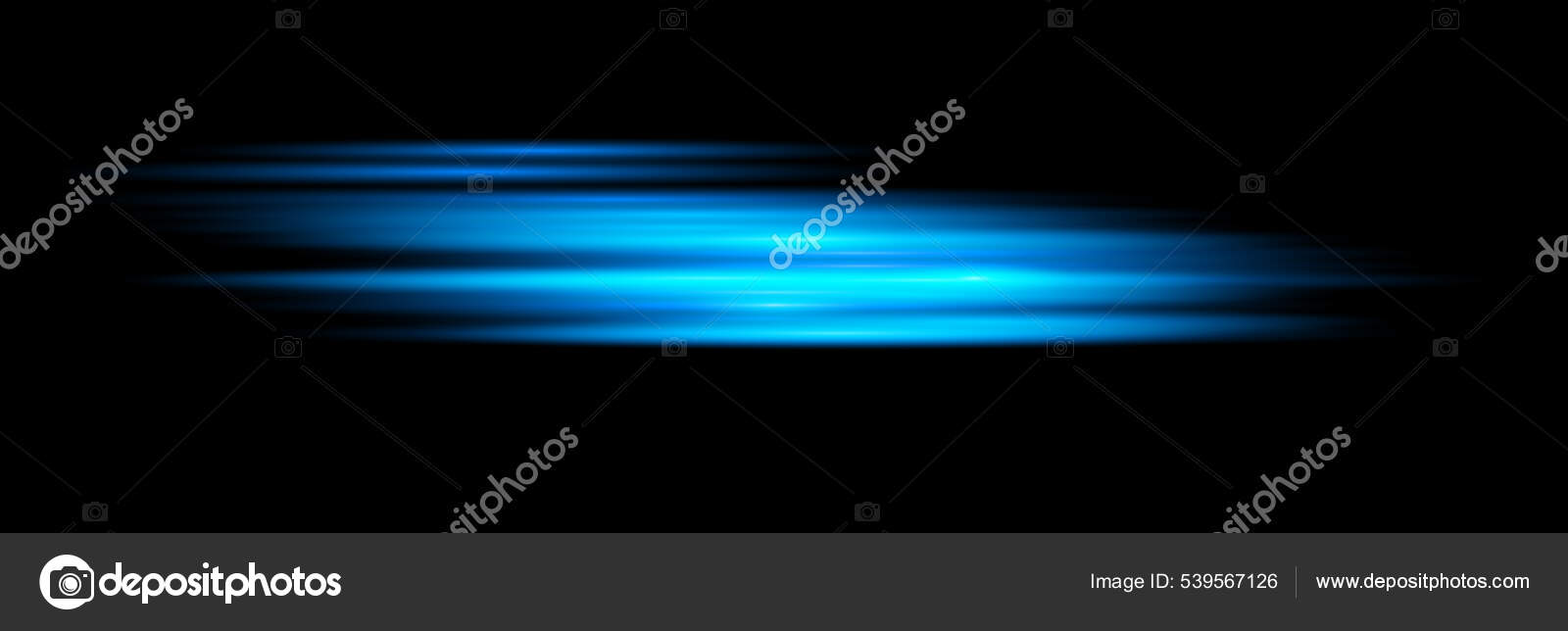 Velocity light effect. Horizontal lens flares and Laser beams ...
