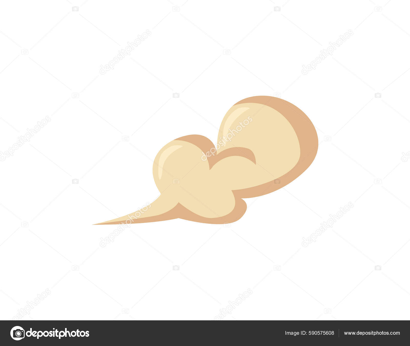 Flat Cartoon Fart Cloud Smoke Dust Concept Comic Style Stock Vector de ...