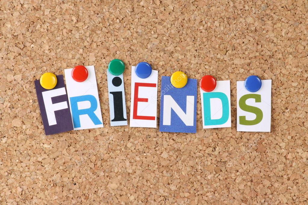 Friends in Cut Out Magazine Letters — Stock Photo © thinglass #23945827