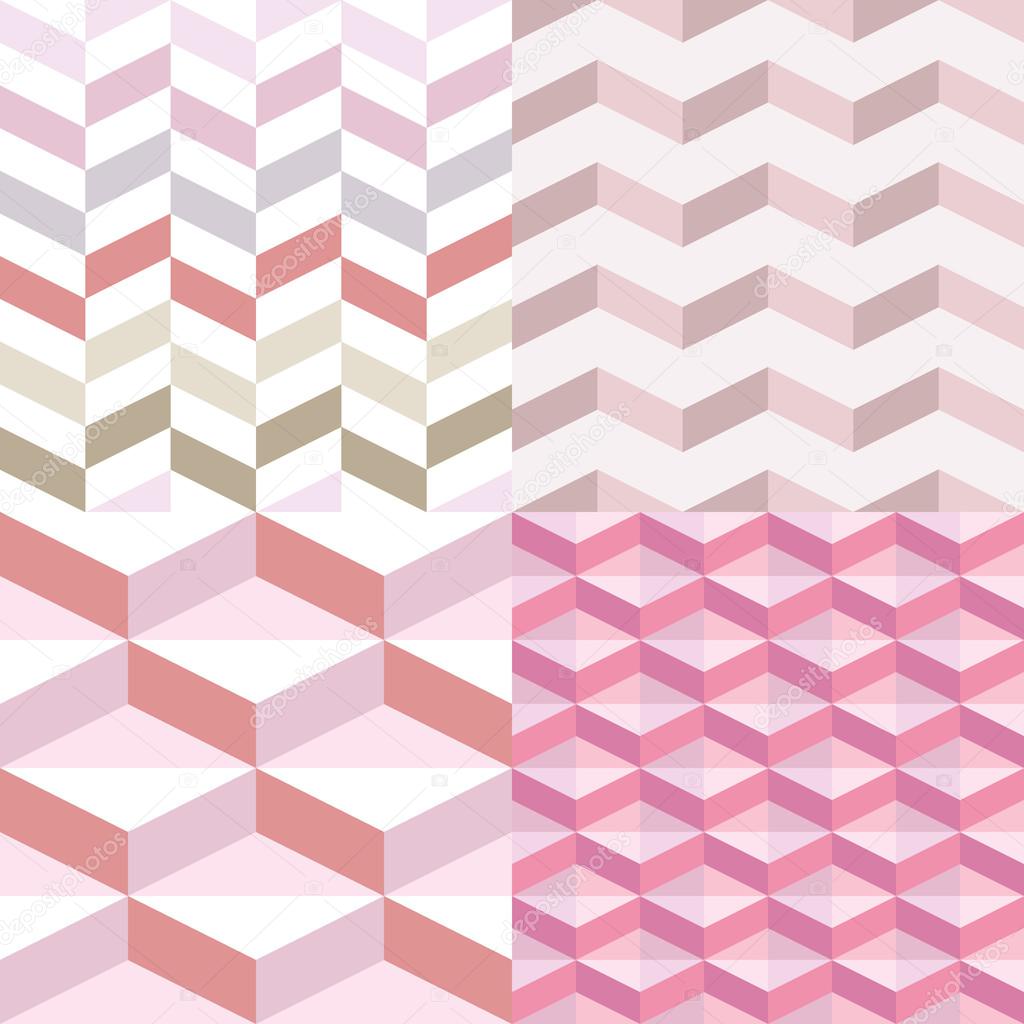 Set of pink geometric patterns — Stock Vector © Nenochka #12042192