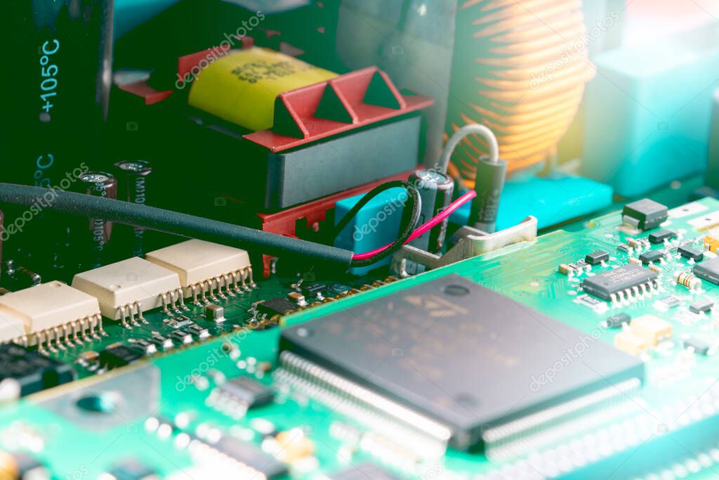 Placa de circuito electr nico. Tecnolog a de placa base de semiconductores. Placa principal del ...