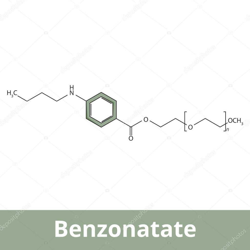 Estructura química del benzonatato. Es un medicamento que se usa para ...