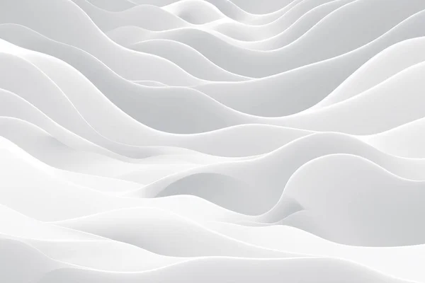 Abstract white wave background. Minimal white graphic wallpaper. 2D ...