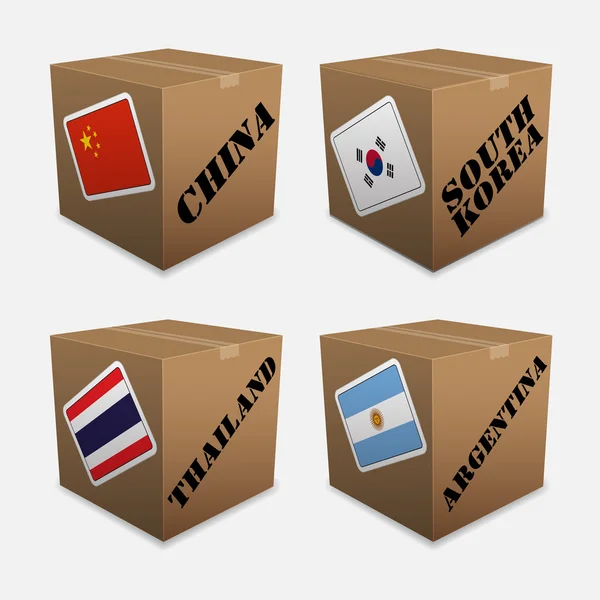 Flags on the box Stock Vector Image by ©henadiy27 #29367177