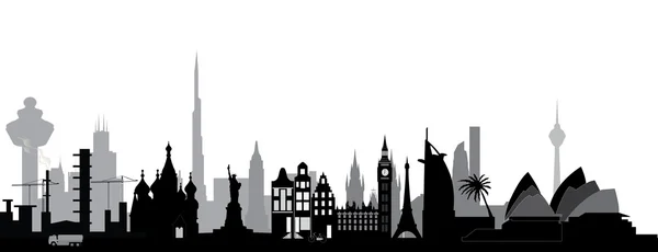 World skyline silhouette Stock Photos, Royalty Free World skyline ...