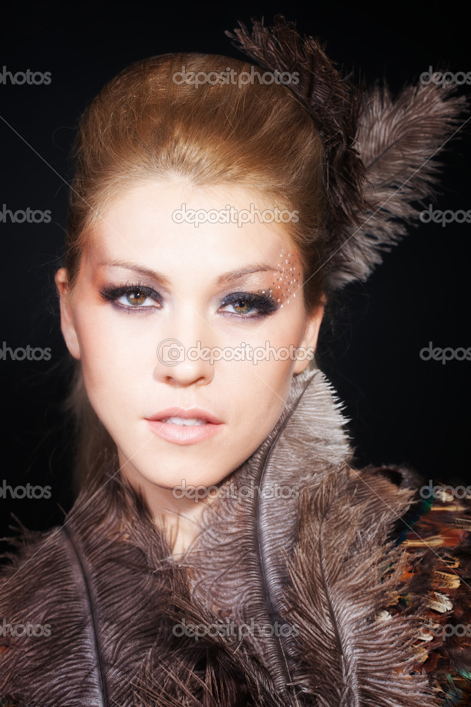 Portrait with feather — Stock Photo © kirill_grekov #21147469