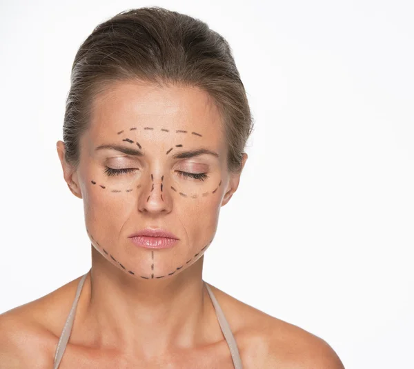 Woman with plastic surgery marks Stock Photo by ©CITAlliance 33786073