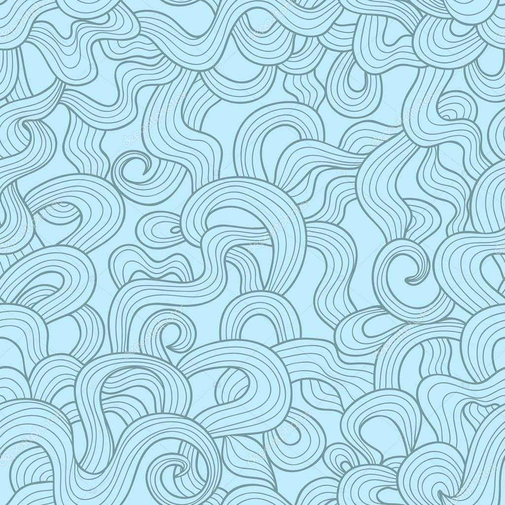 Abstract wavy vector seamless pattern in retro blue colors — Stock ...