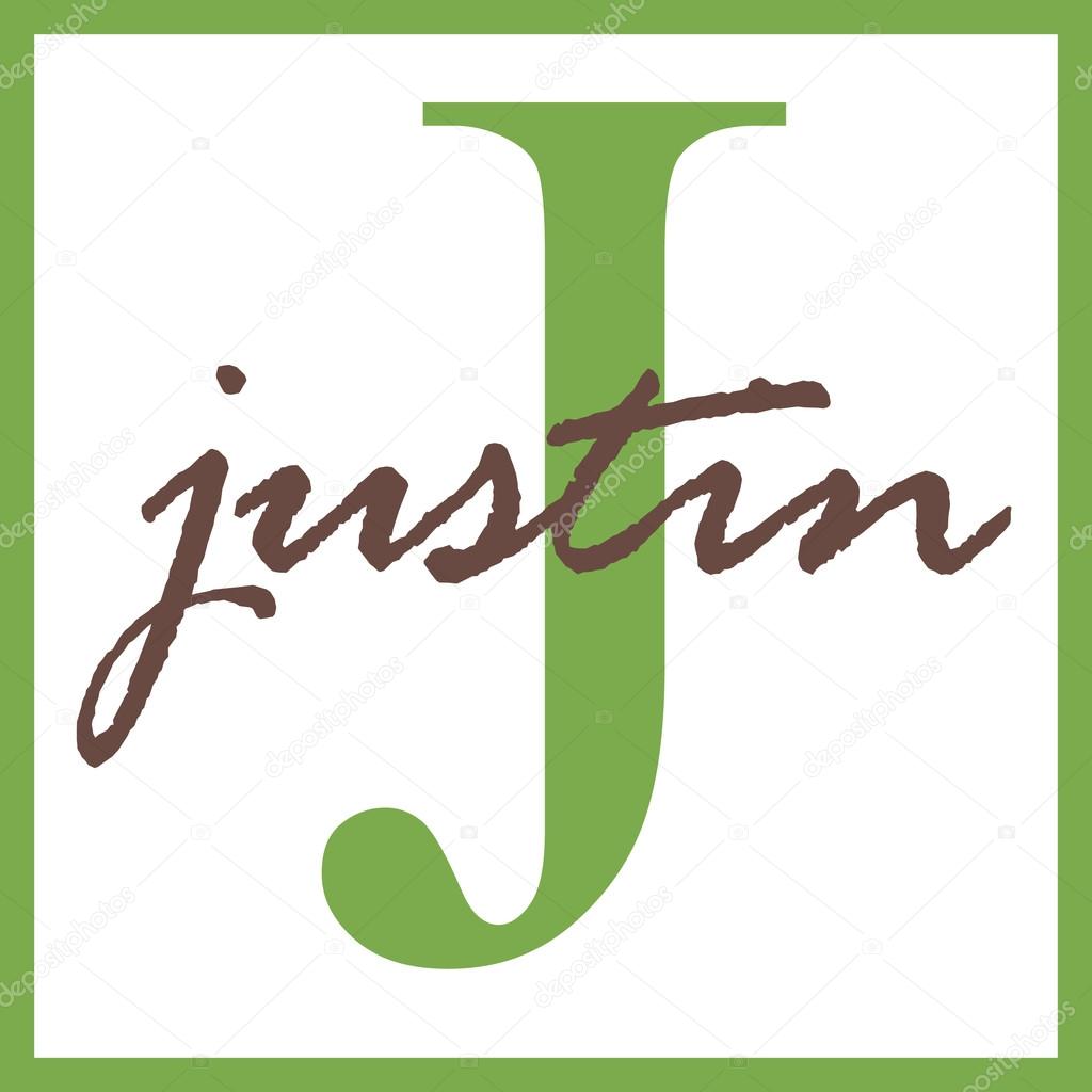 Justin Name Monogram — Stock Photo © StayceeO #12200727