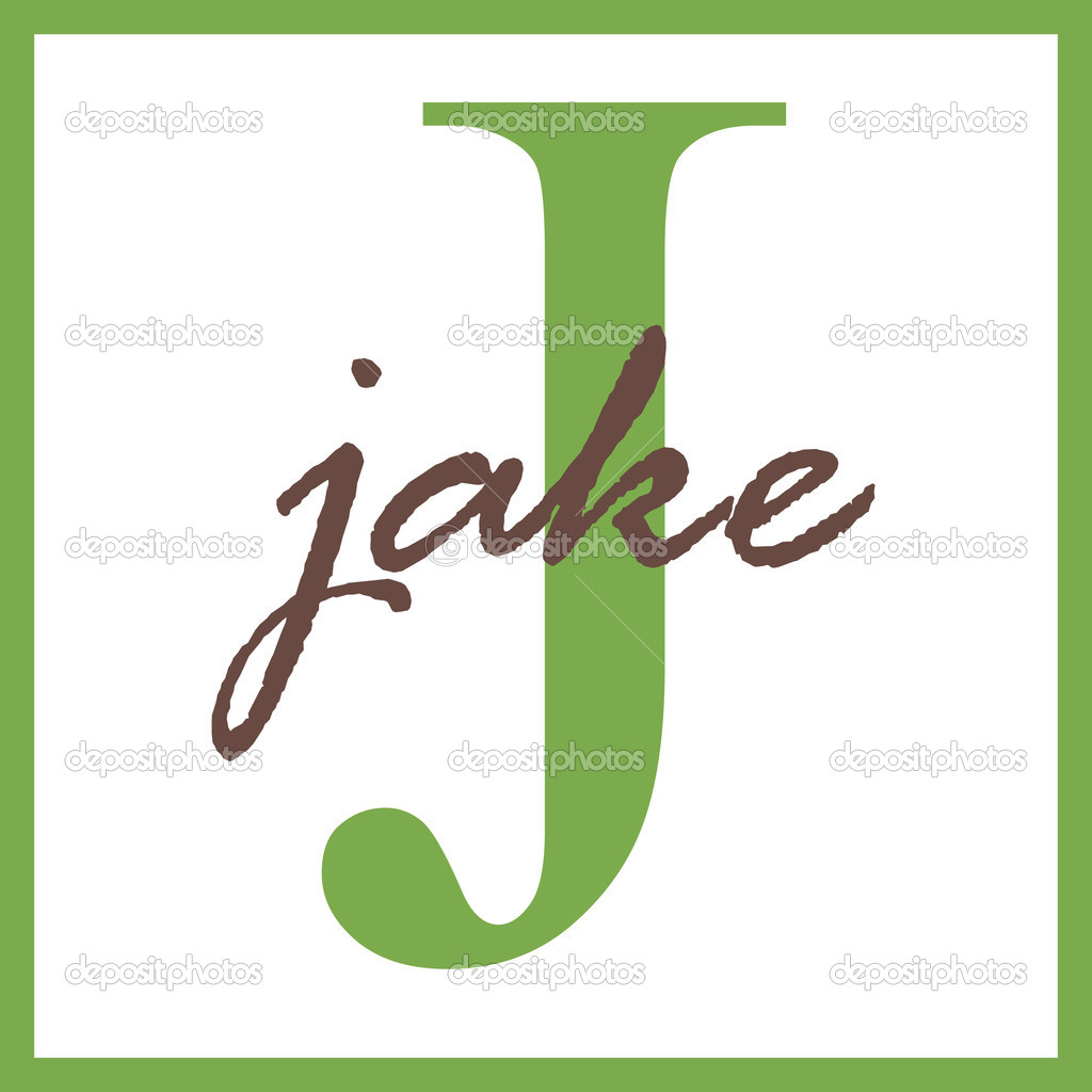 Jake naam monogram ⬇ Stockfoto, rechtenvrije foto door © StayceeO #12201105