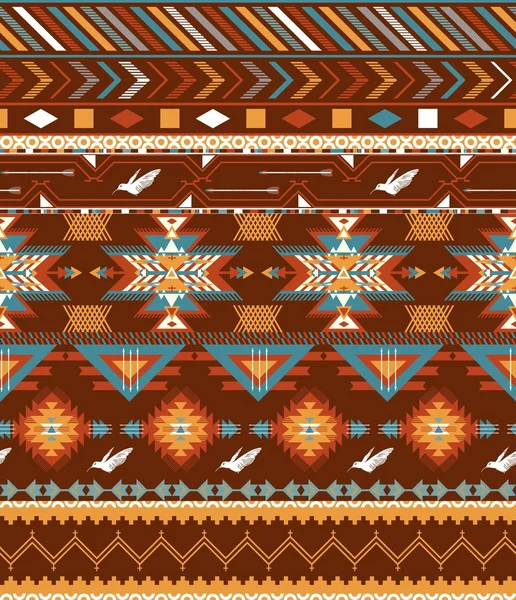 Seamless colorful aztec pattern with birds, flowers and arrow Stock ...