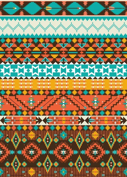 Seamless colorful aztec pattern with birds, flowers and arrow Stock ...