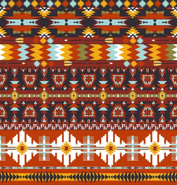 Seamless colorful aztec pattern with birds, flowers and arrow Stock ...