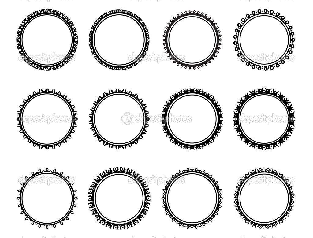 Negro y blanco bonito círculo Vector de Stock de ©stockerteam 51096079