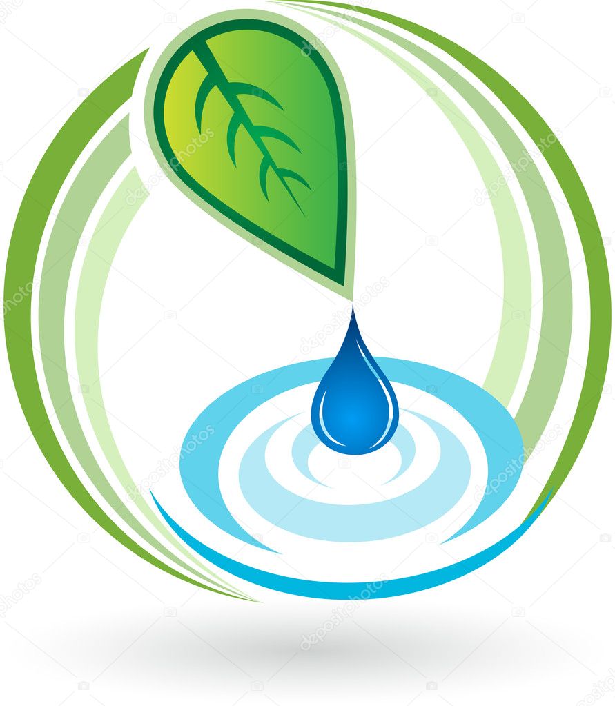 Leaf drop logo — Stock Vector © magagraphics #28338259