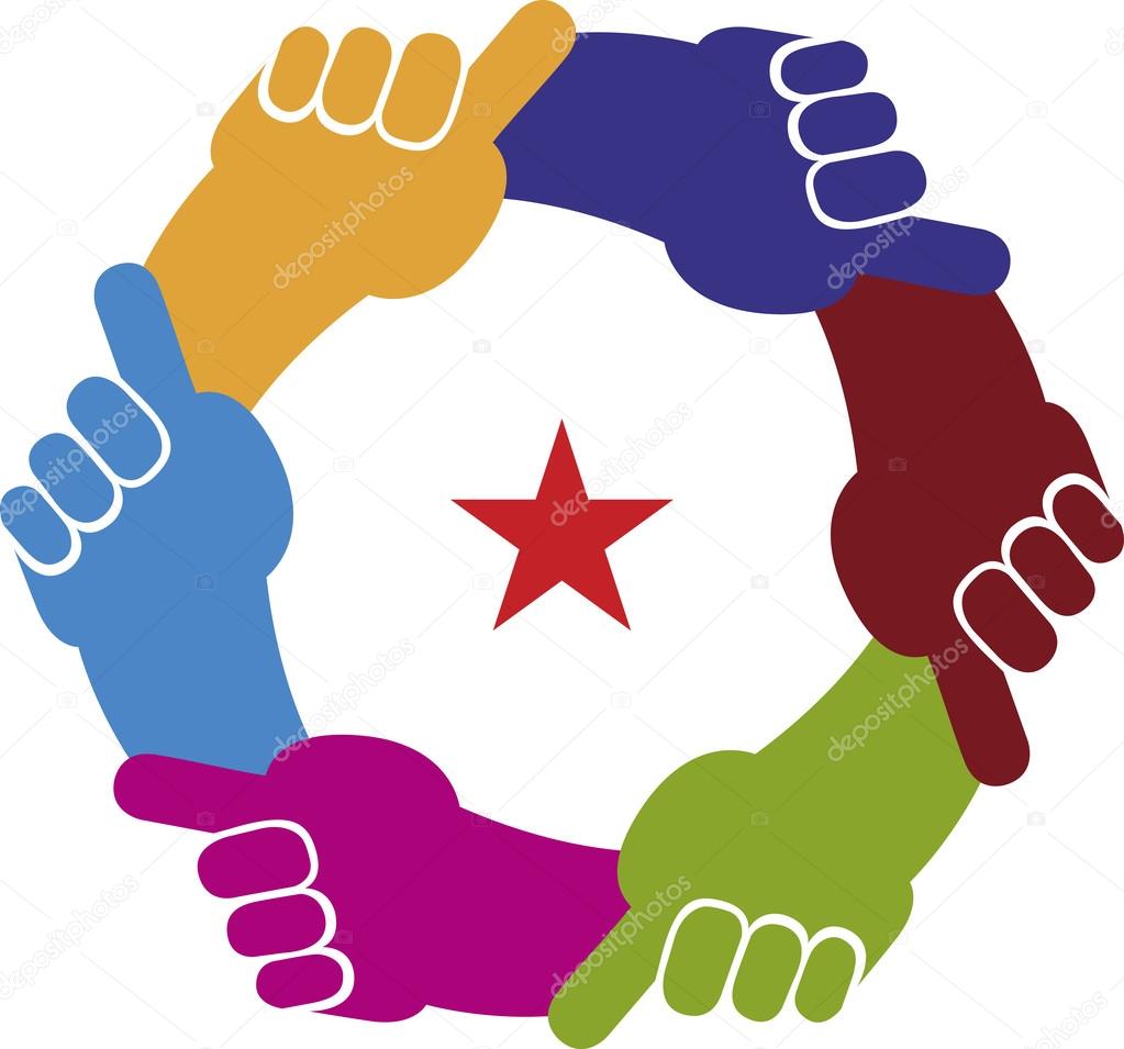 Logotipo del trabajo en equipo Vector de stock por ©magagraphics 45554191