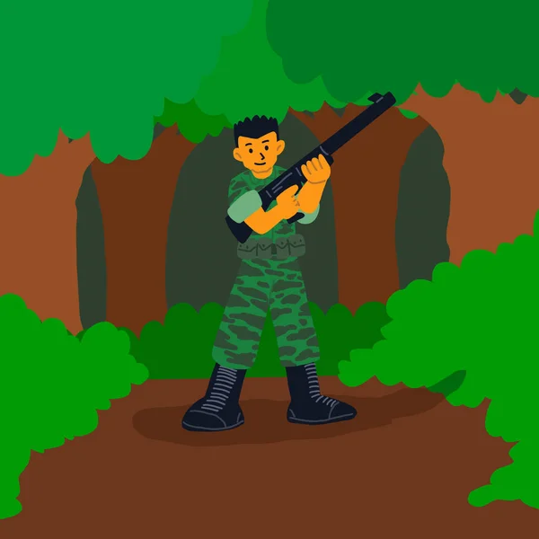 Cartoon Ww1 Soldier With Gun