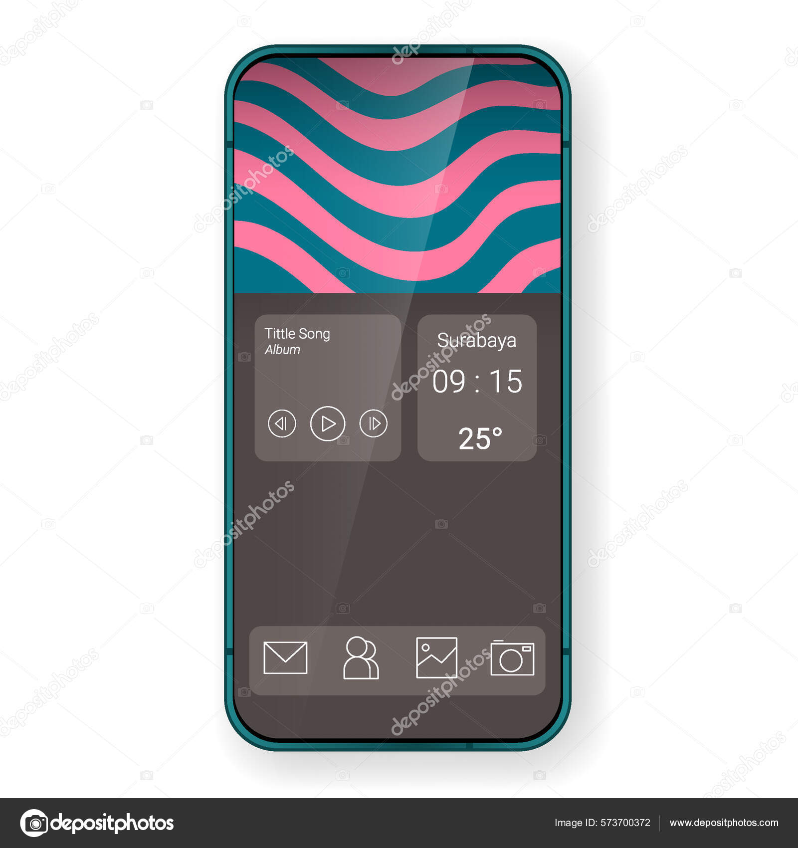 Home Screen Layout Mobile App Rainbow Vector Design Illustration Stock ...