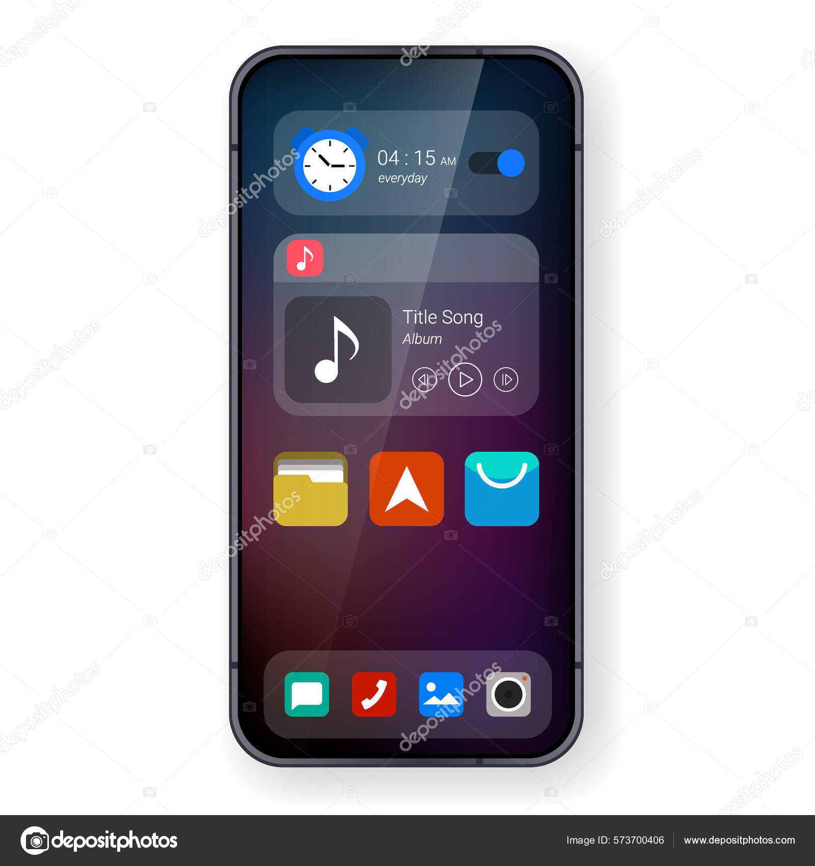 Widget Mobile App Smartphone Theme Vector Design Illustration Stock ...