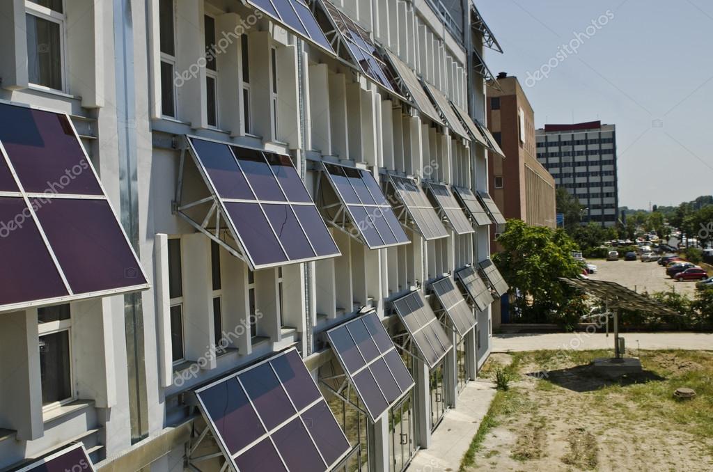Solar Panels On Building Facade