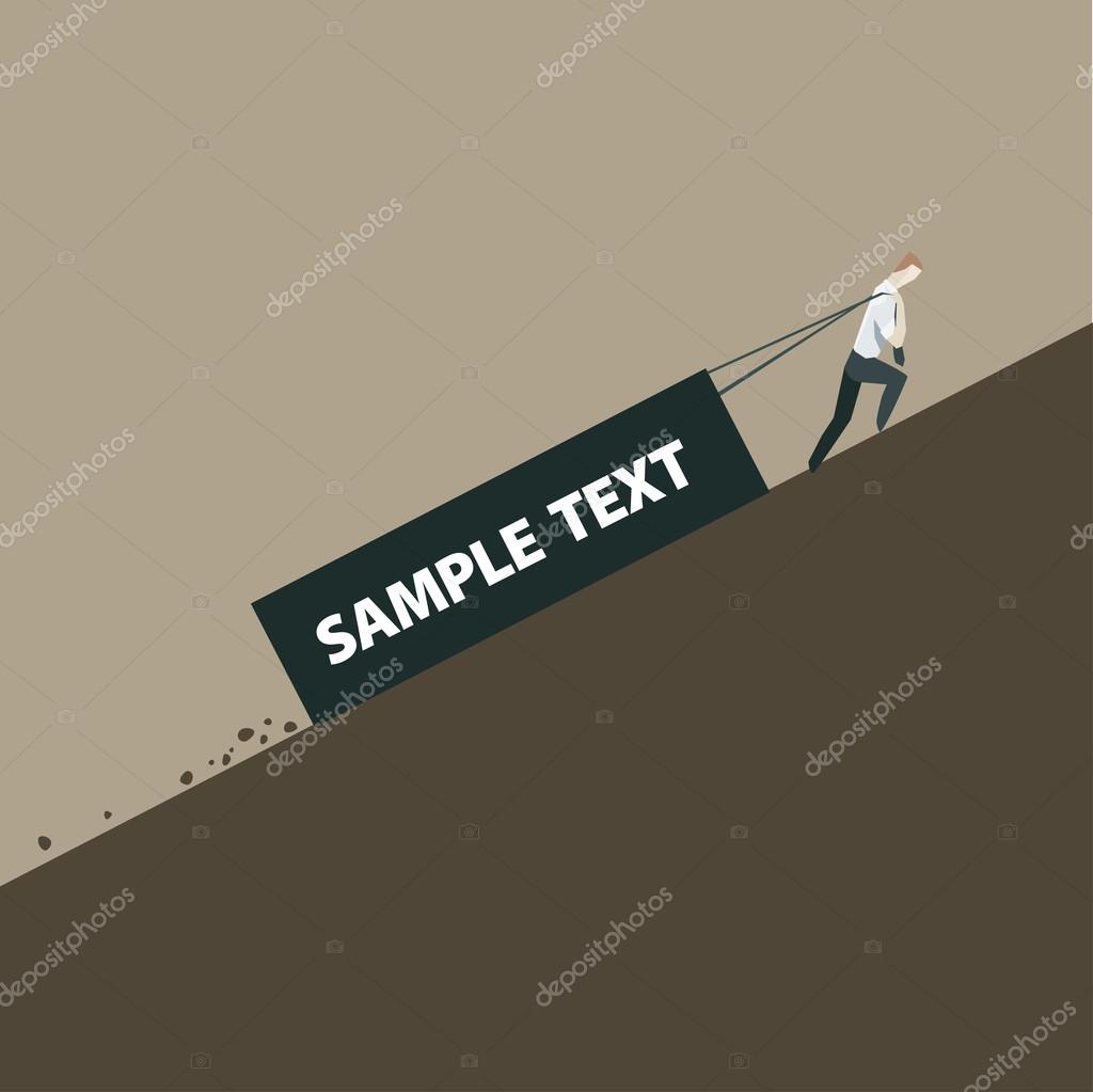 Businessman is pulling a heavy load — Stock Vector © maxicam #47059939