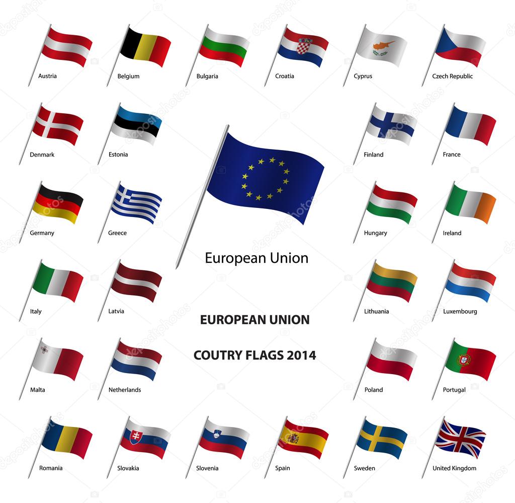 flagi kraju Unii Europejskiej 2014 — Grafika wektorowa © kurka.lukas ...