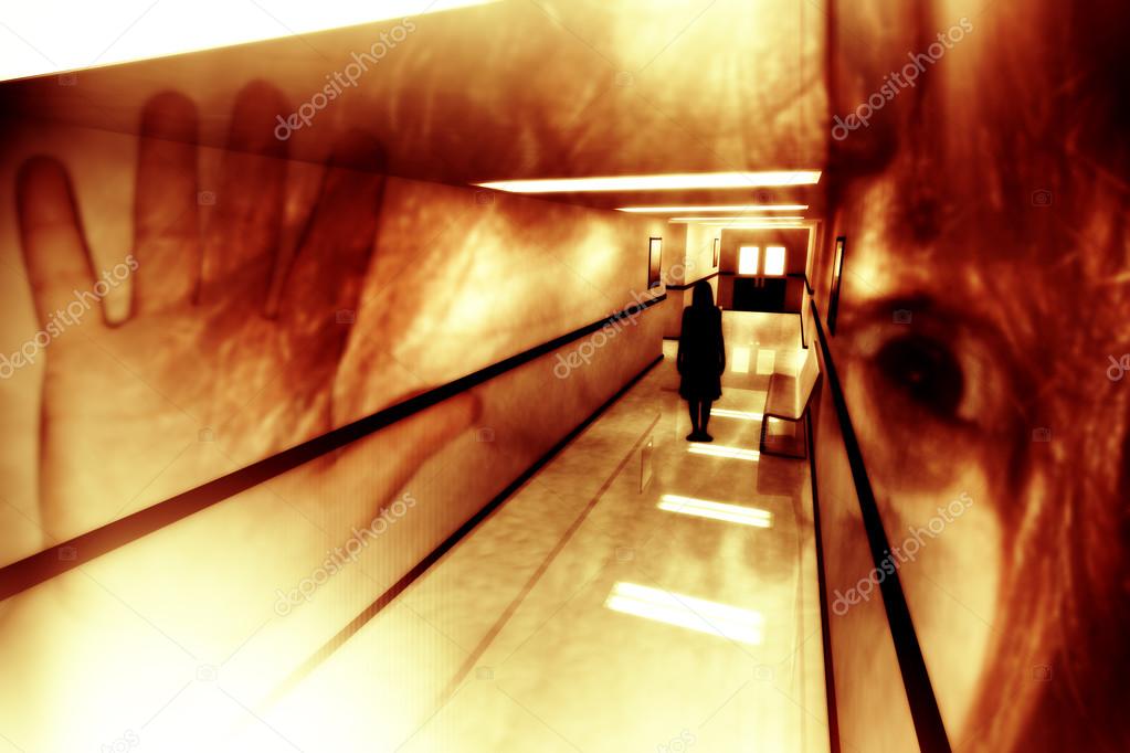 Scary Horror Hospital Corridor — Stock Photo © boscorelli #50508671