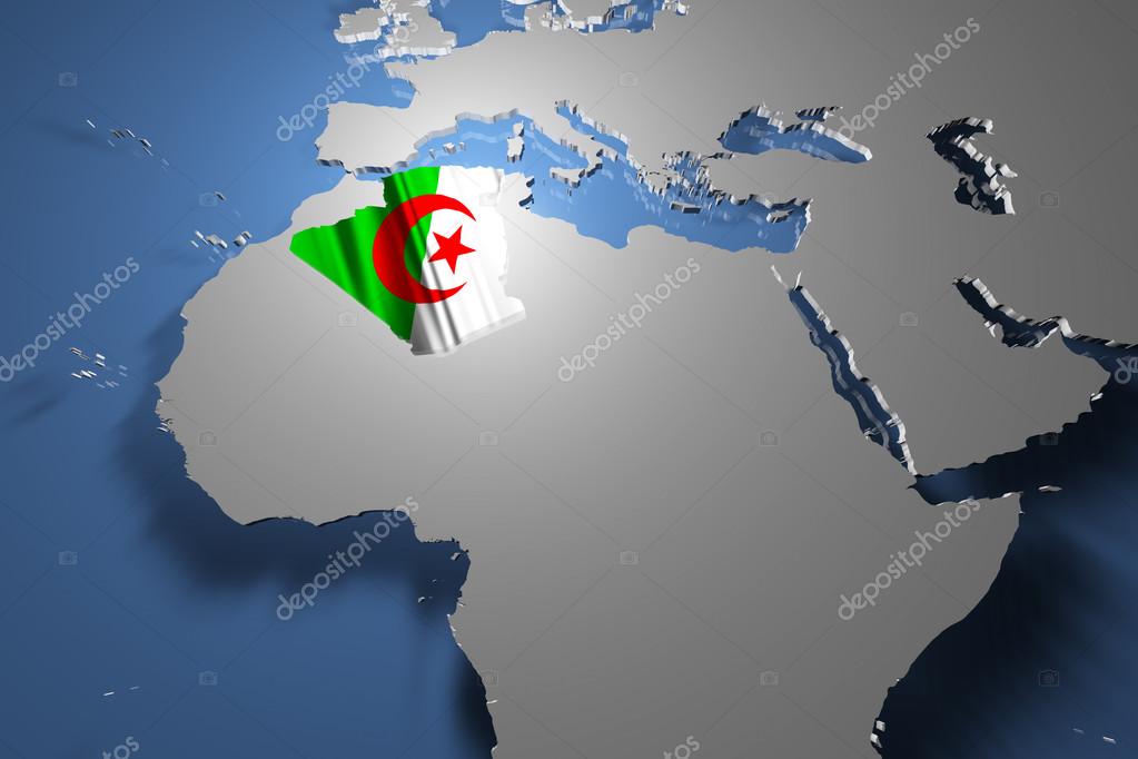 Carte pays Algérie sur le Continent — Photographie boscorelli © #50509699