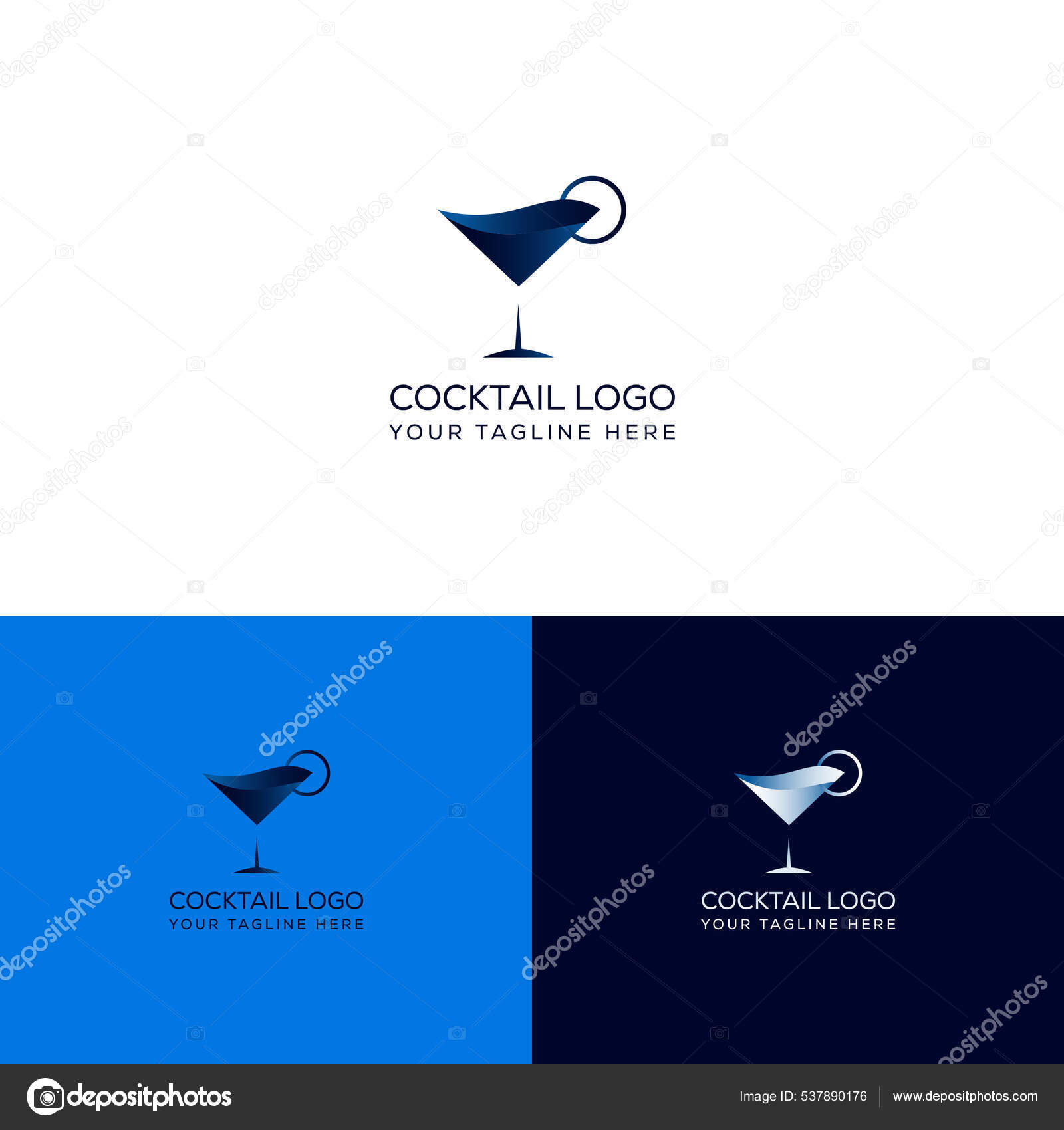 Cocktail Logo Alcoholic Cocktails Logo imagem vetorial de AminHossain ...