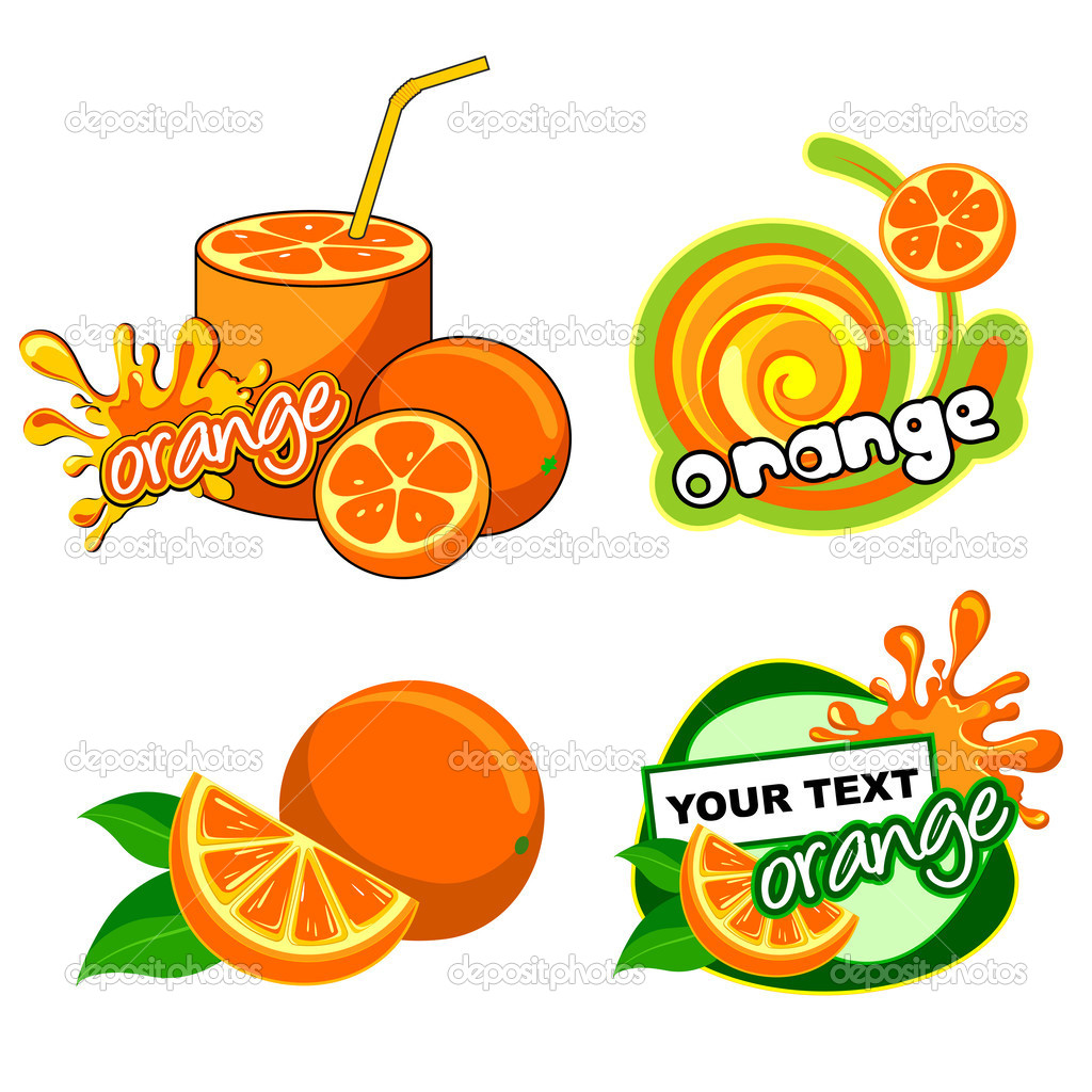 Set of labels with orange Stock Vector Image by ©Loca #45227675