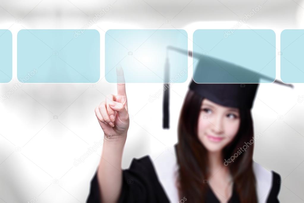 Woman graduate student choosing — Stock Photo © ryanking999 #42728907
