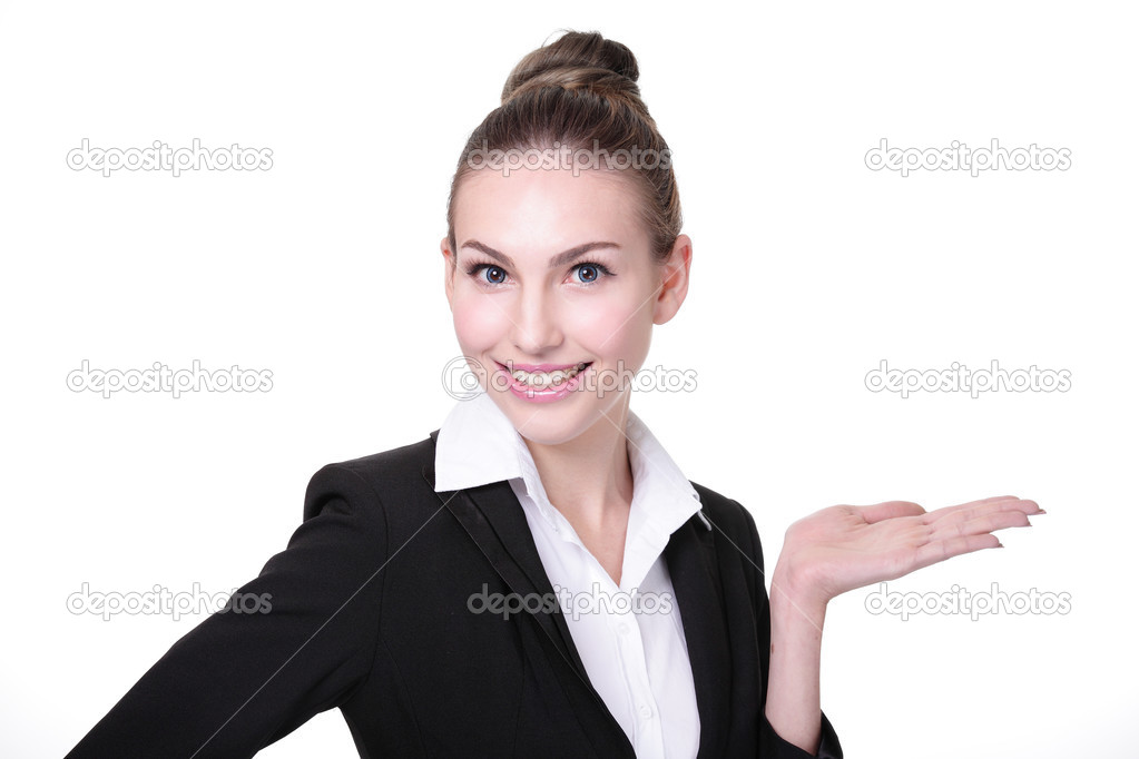 Business woman showing copy space Stock Photo by ©ryanking999 44660101