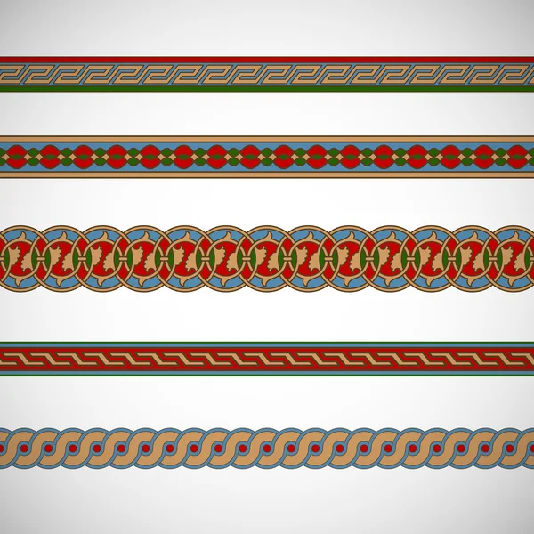 Seamless geometric tiling borders — Stock Vector © werta.w #48541673