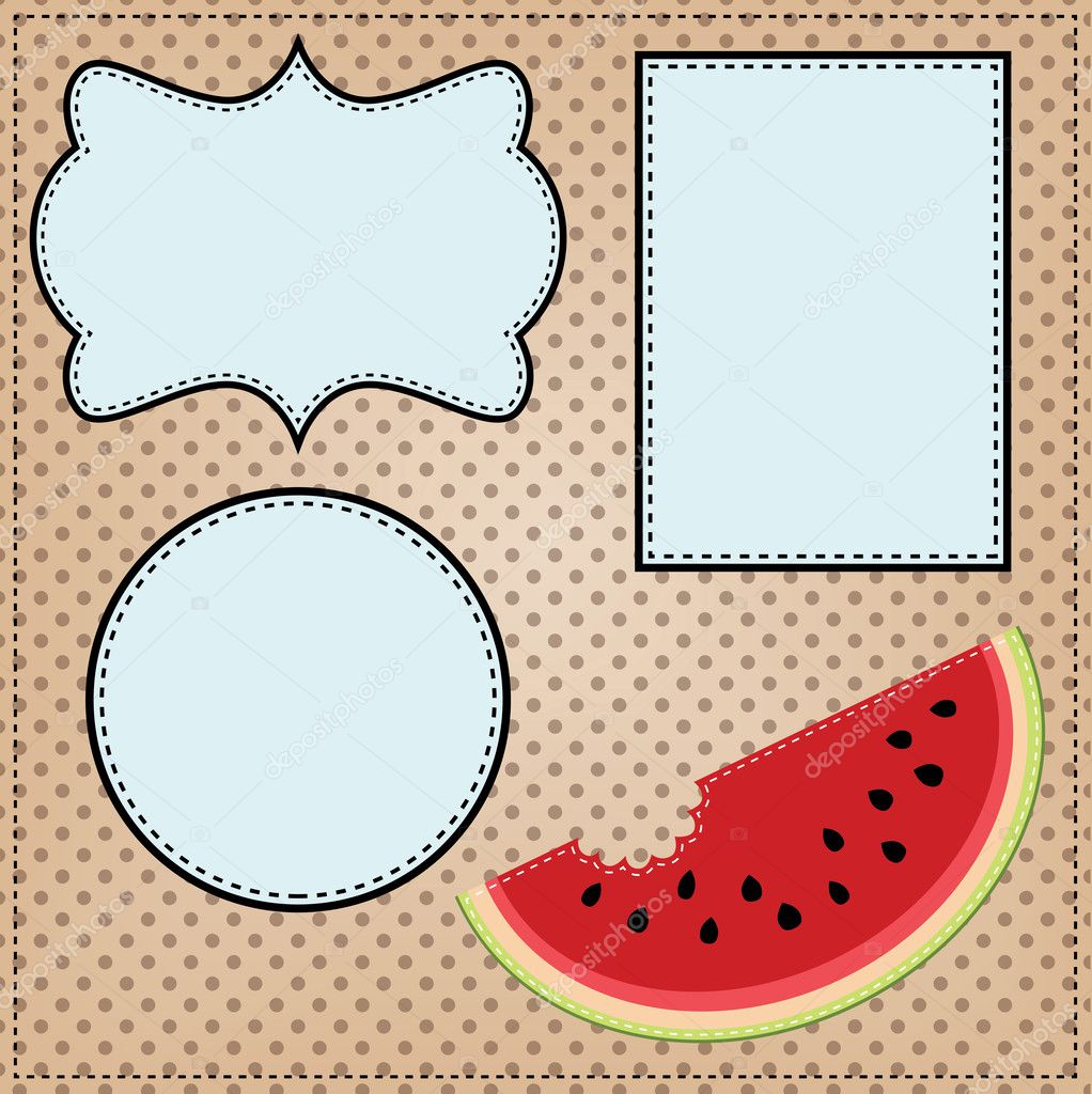 A slice of watermelon, with frames for text Stock Vector by ©sjhuls ...