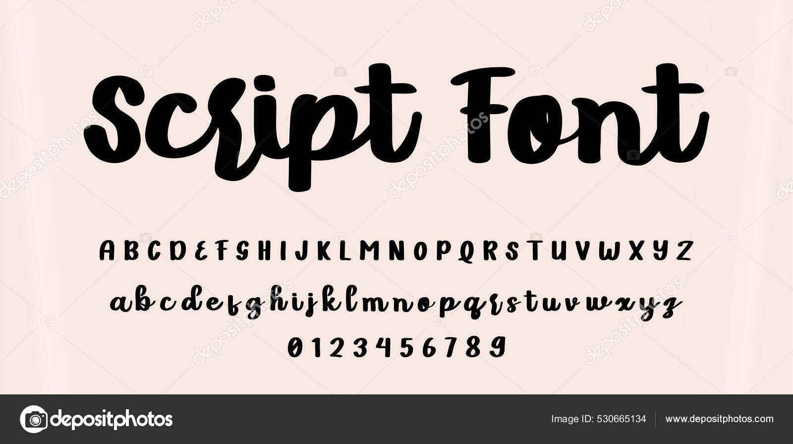 Handwritten Script Font Brush Font Vector Illustration Isolated ...