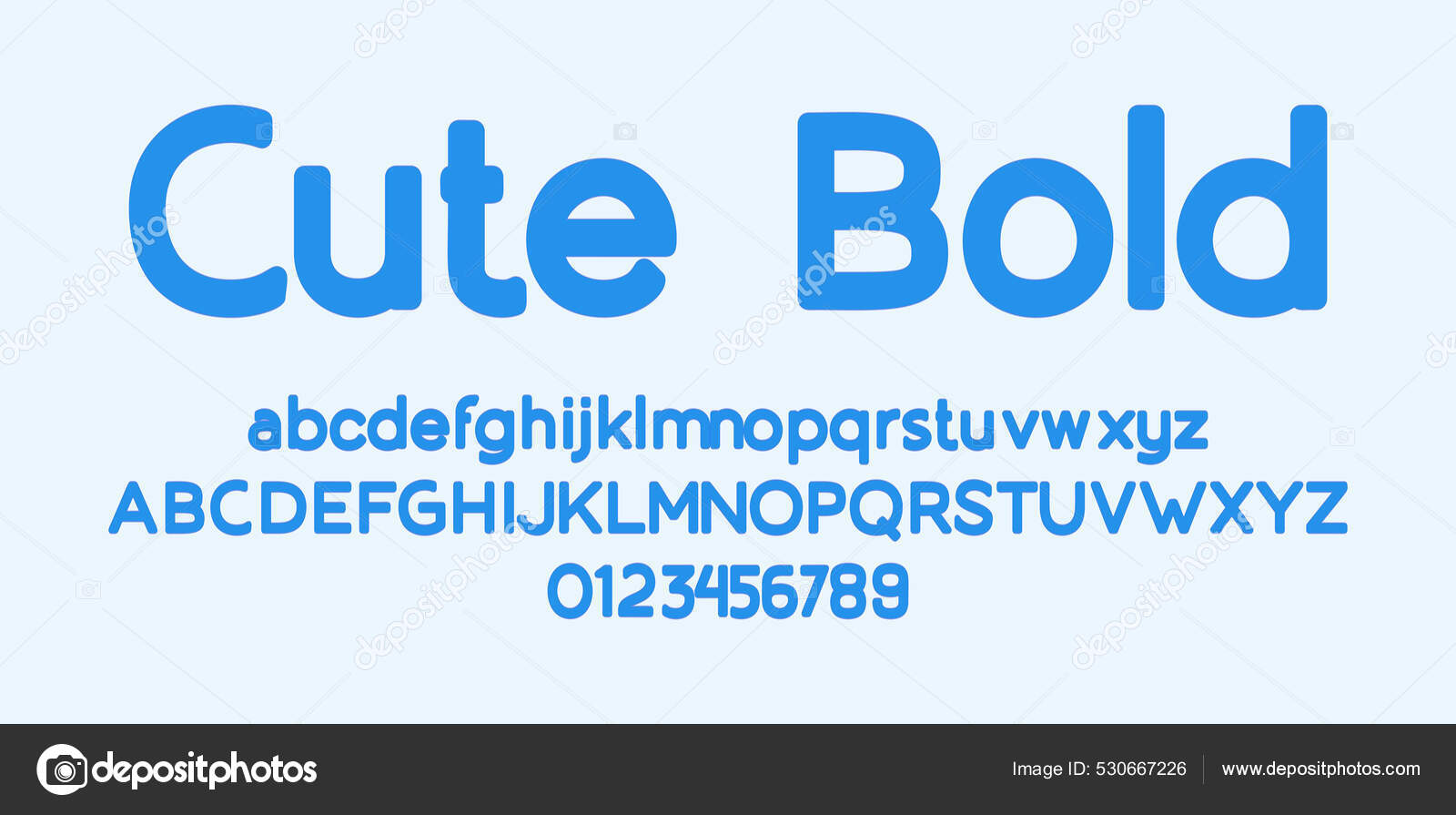 Cute Bold Font Vector Illustration Isolated Background Stock Vector ...