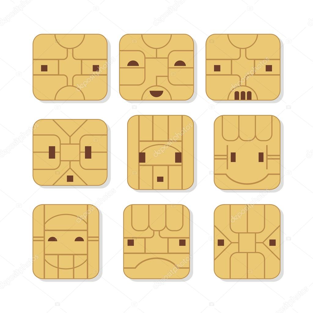 Sim Card Faces Stock Vector Image by ©Yurumi #20438725